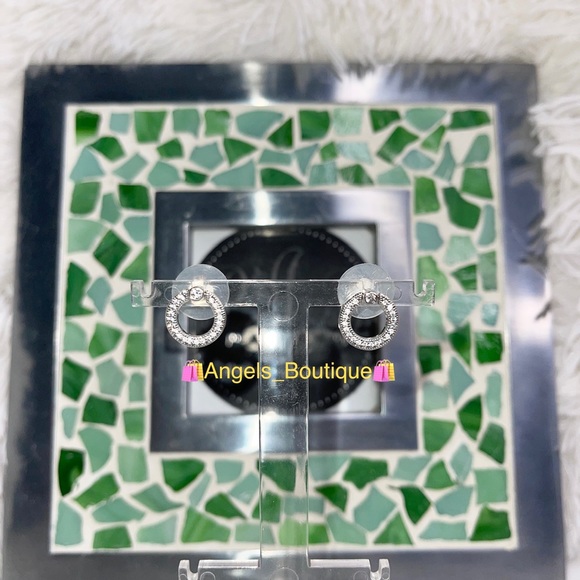 Pandora | Jewelry | New Pandora Pav Cz Logo Circle Reversible Stud ...